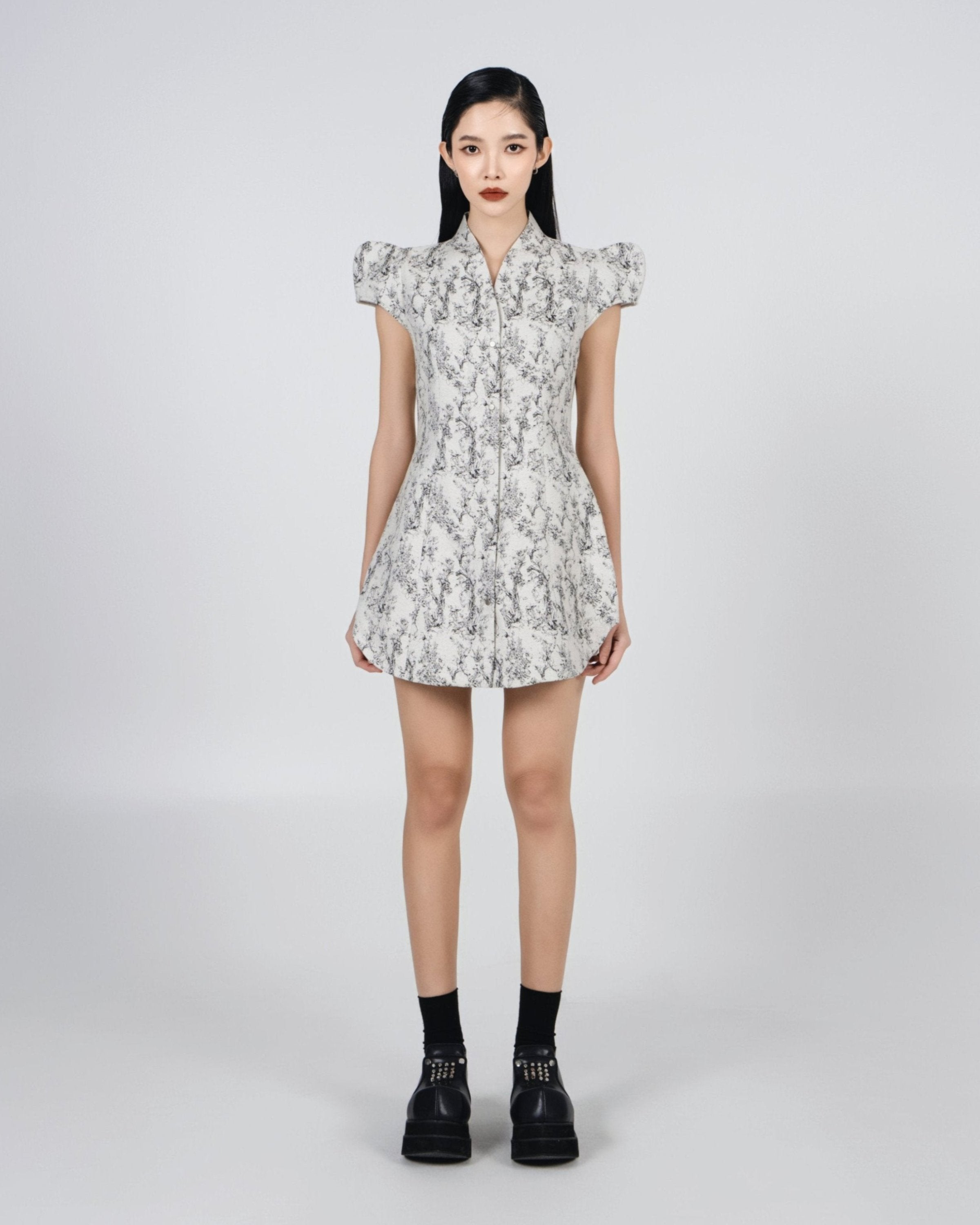 NOIZ N6DR1 Architect Sleeves Mini Dress – A-JANE